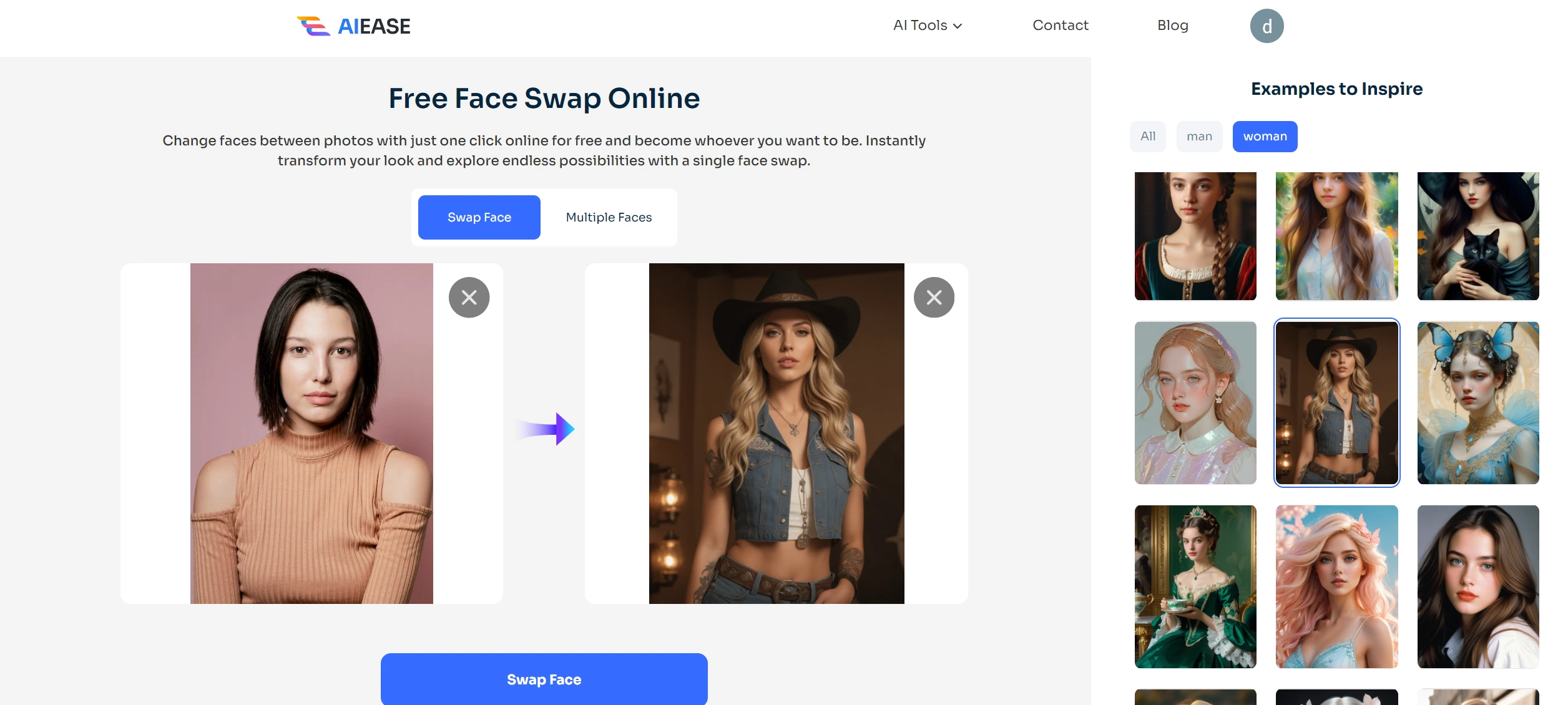 Virtual Try on Clothes using AI Ease Free AI Face Swapper - AI Ease